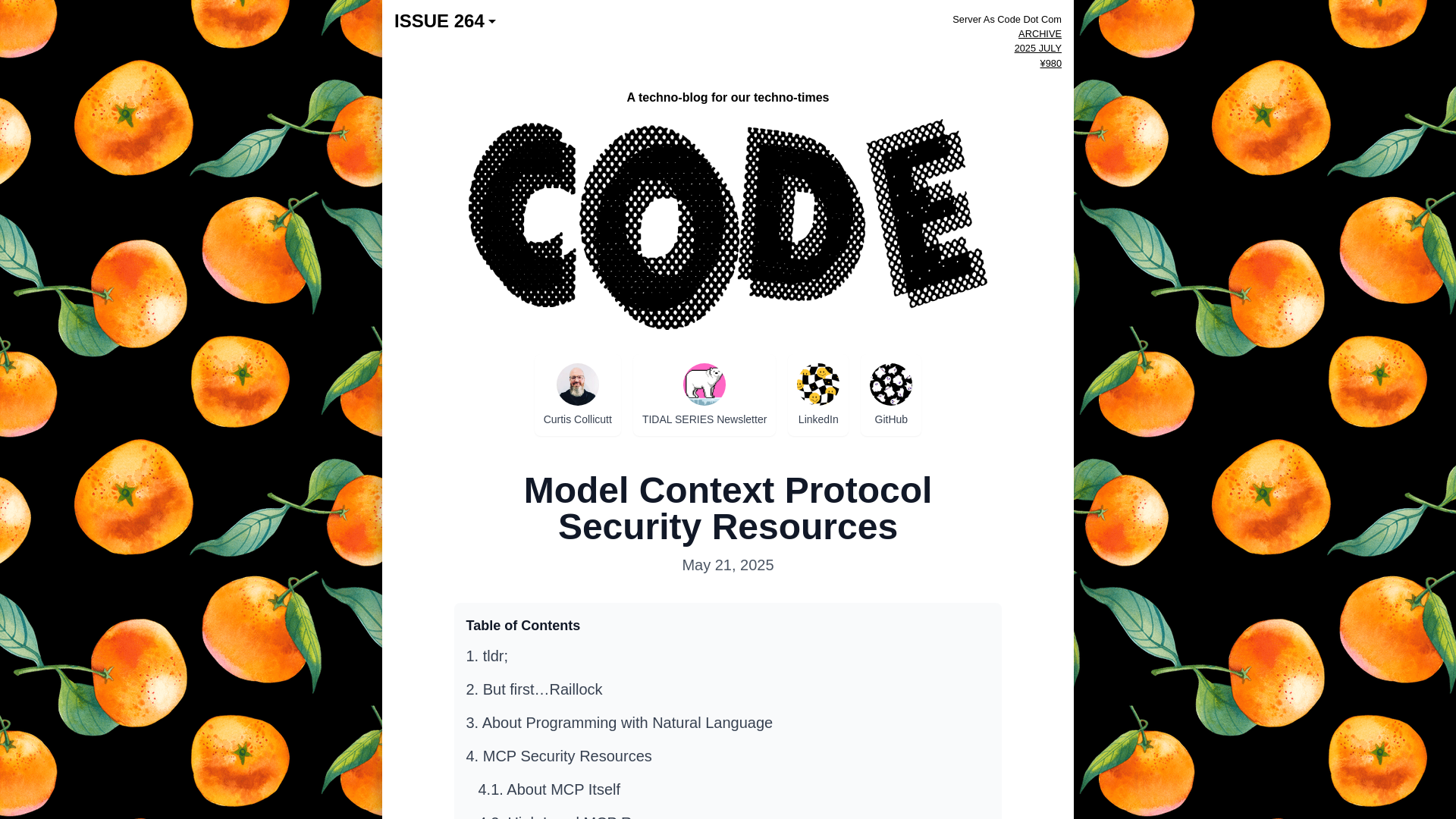 Model Context Protocol Security Resources | Server As Code Dot Com